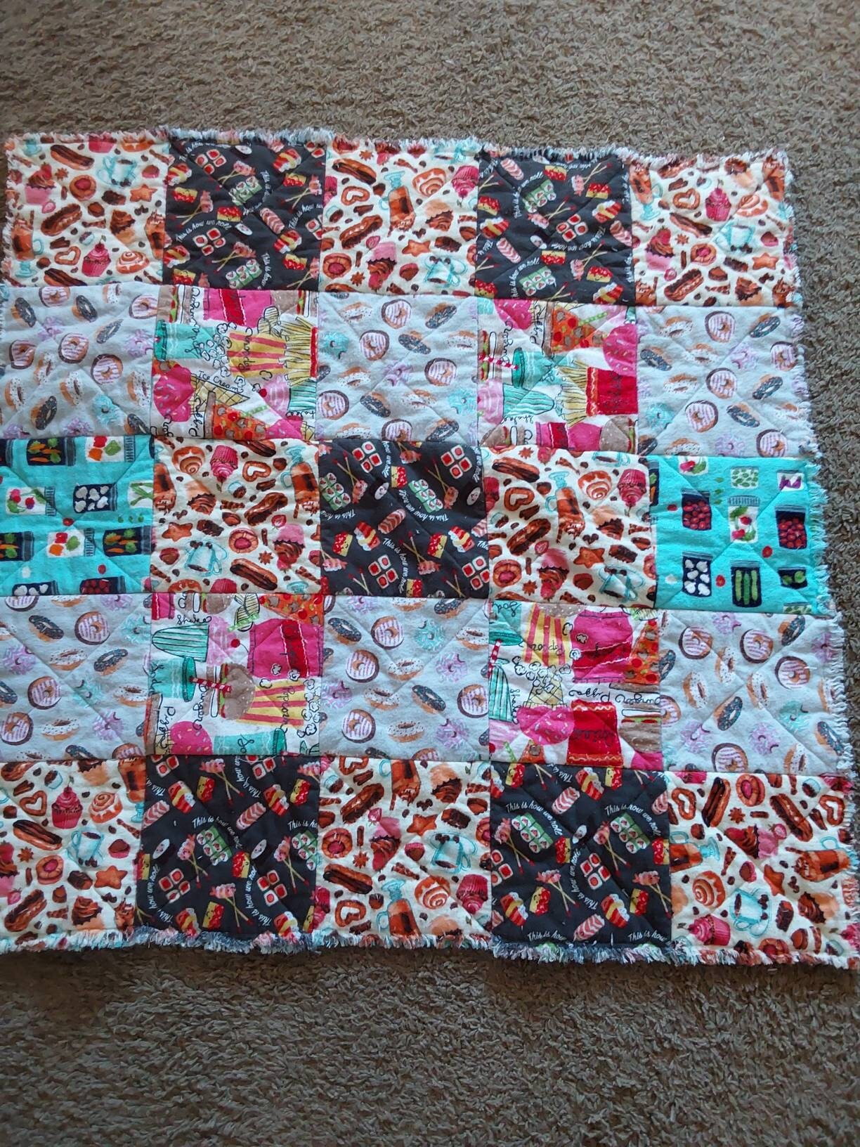 Rag Quilt Food Design - Etsy