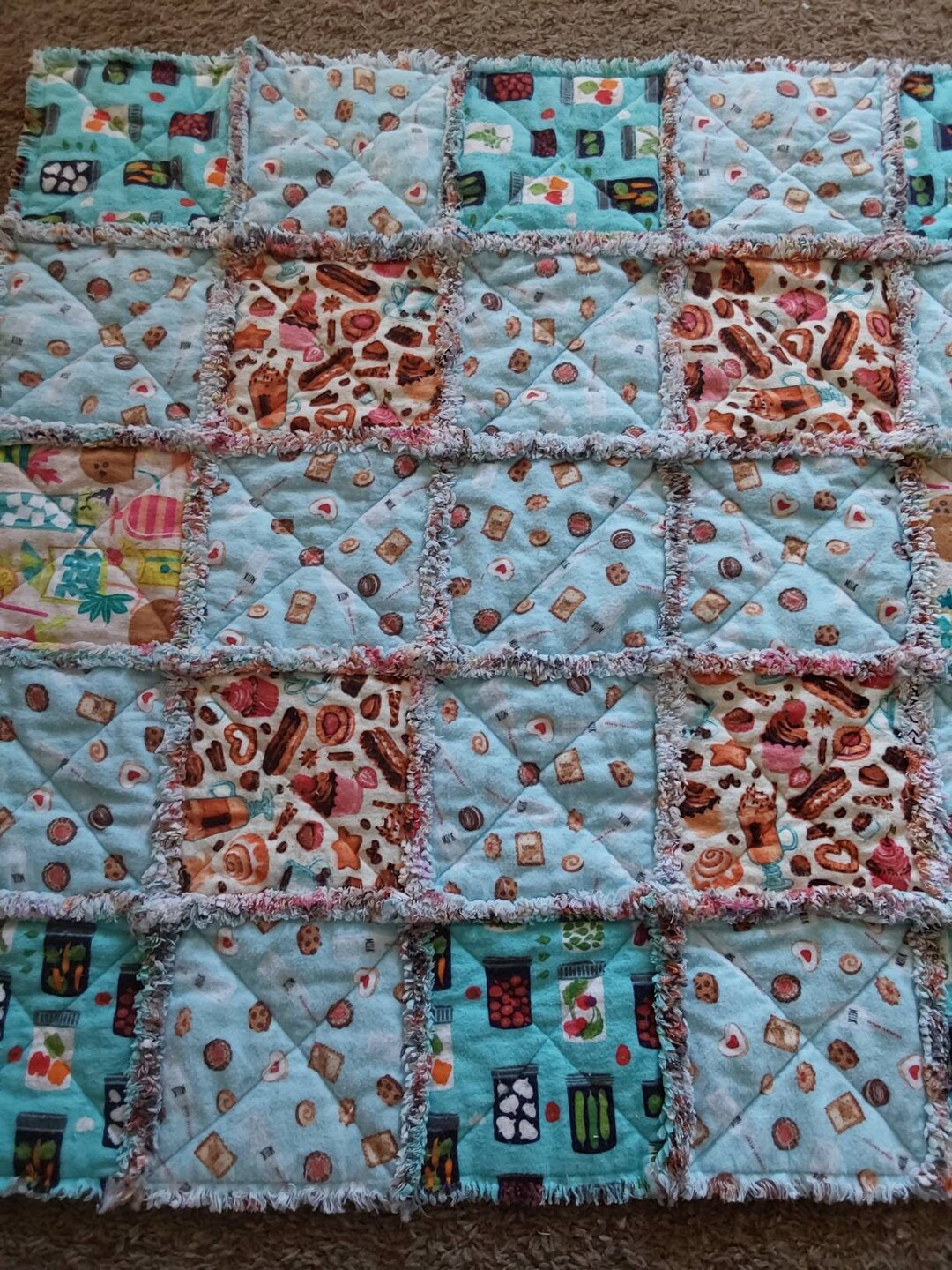 Rag Quilt Food Design - Etsy