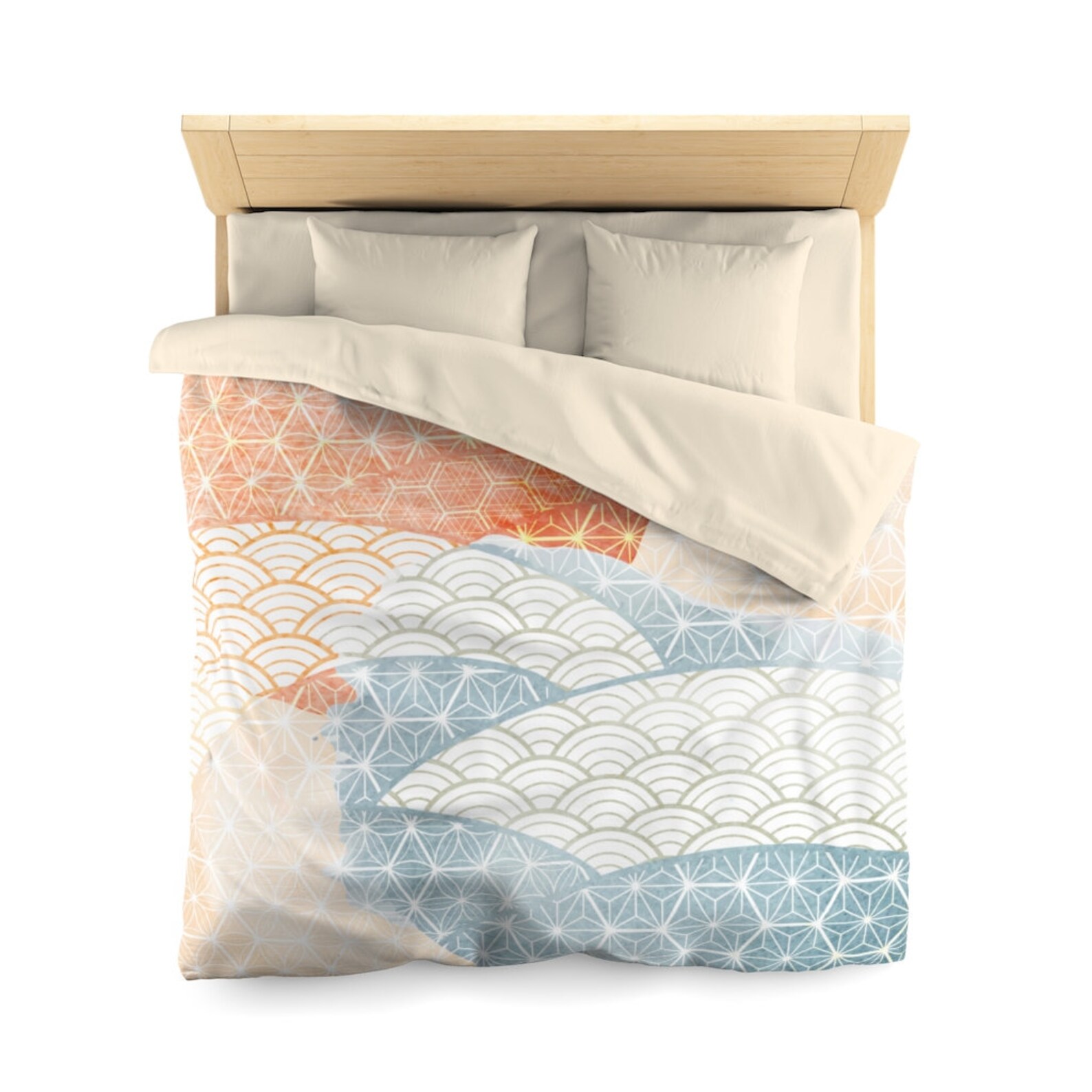 Japanese Pattern With Geometric Background Duvet Cover - Etsy