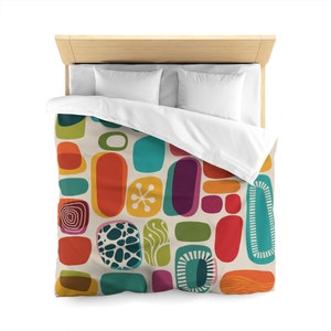 Colorful Mid Century Modern Composition Retro Duvet Cover - Etsy