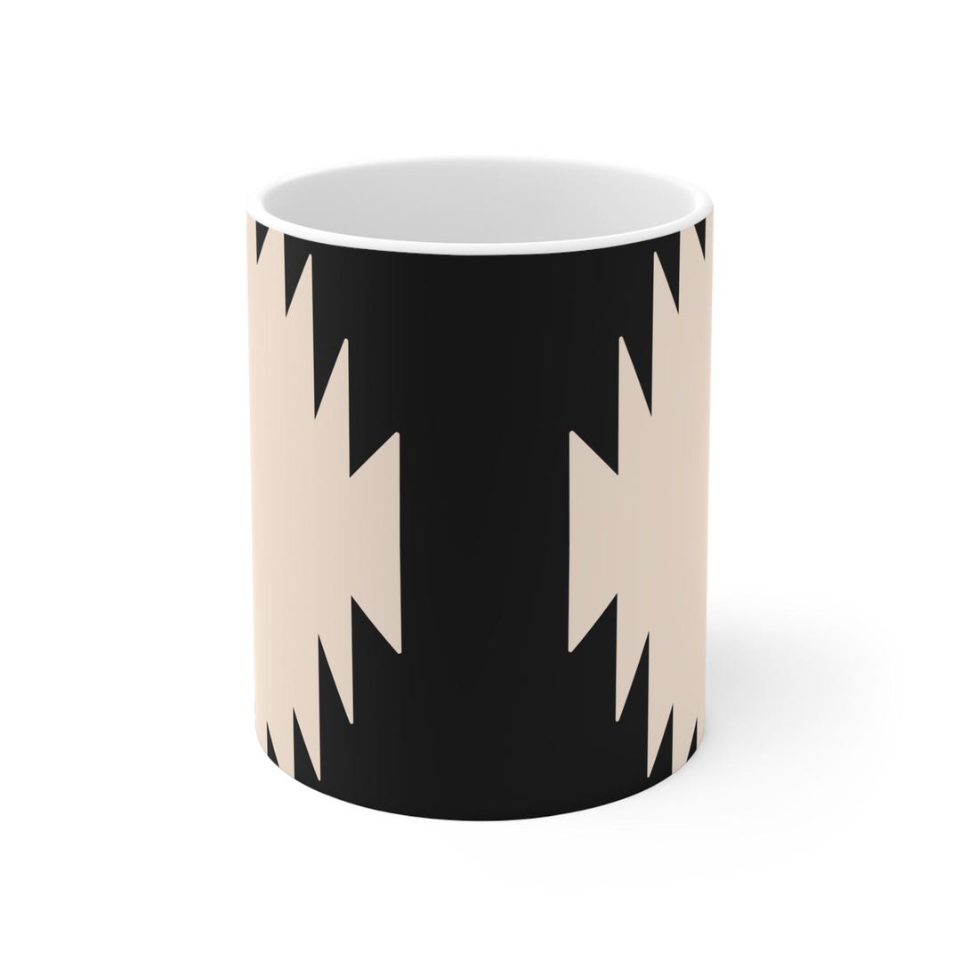 Modern Minimalist Southwestern Design Cream and Black Mug 11oz - Etsy