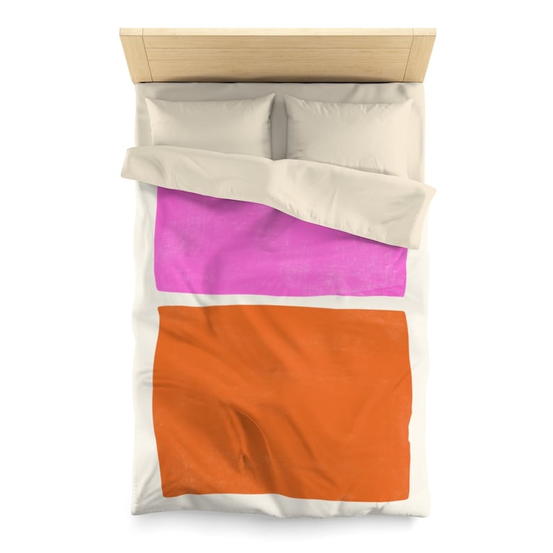 Burnt Orange and Pink Color Block Duvet Cover Burnt Orange Duvet Cover ...