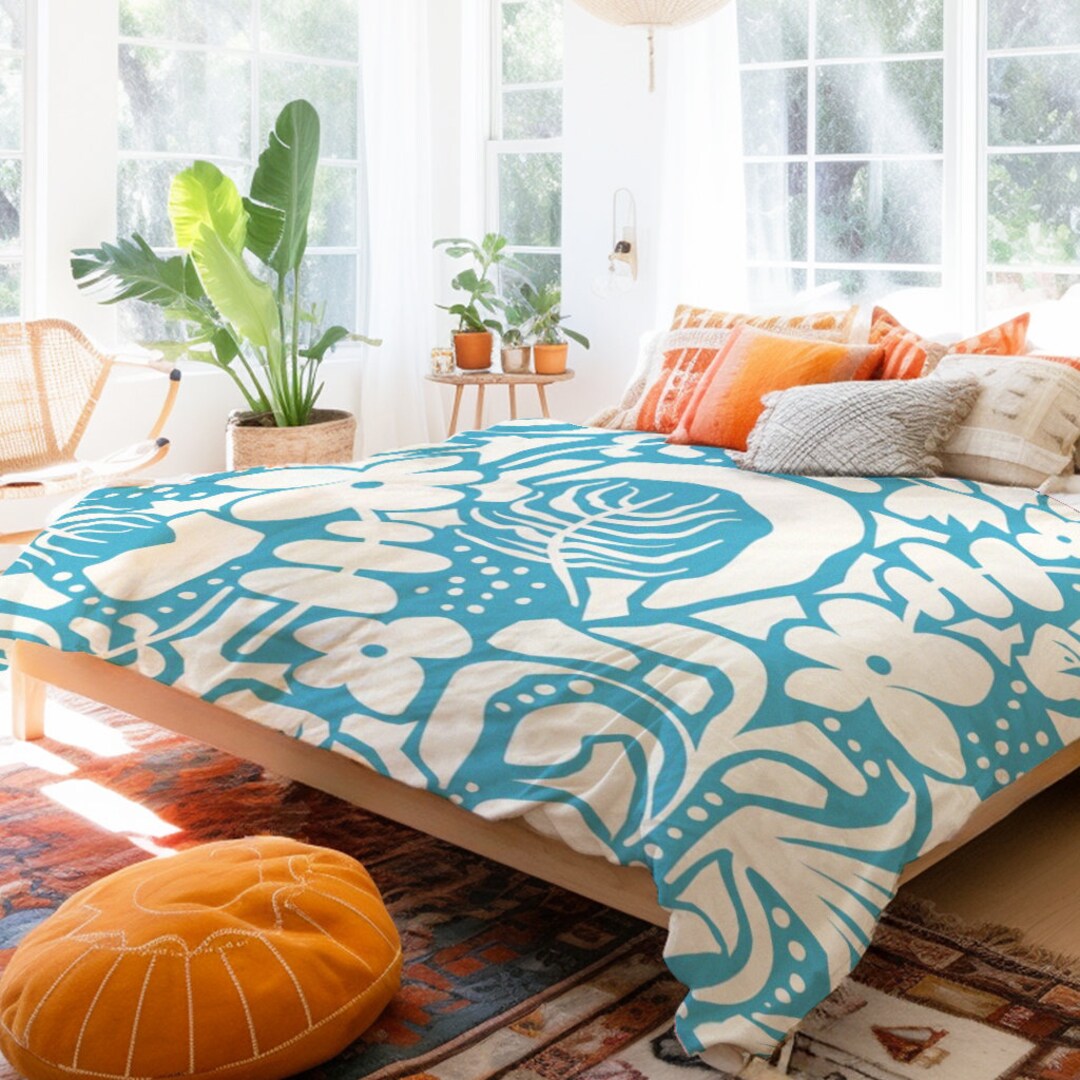 Abstract Matisse Shapes Aquamarine Duvet Cover - Etsy