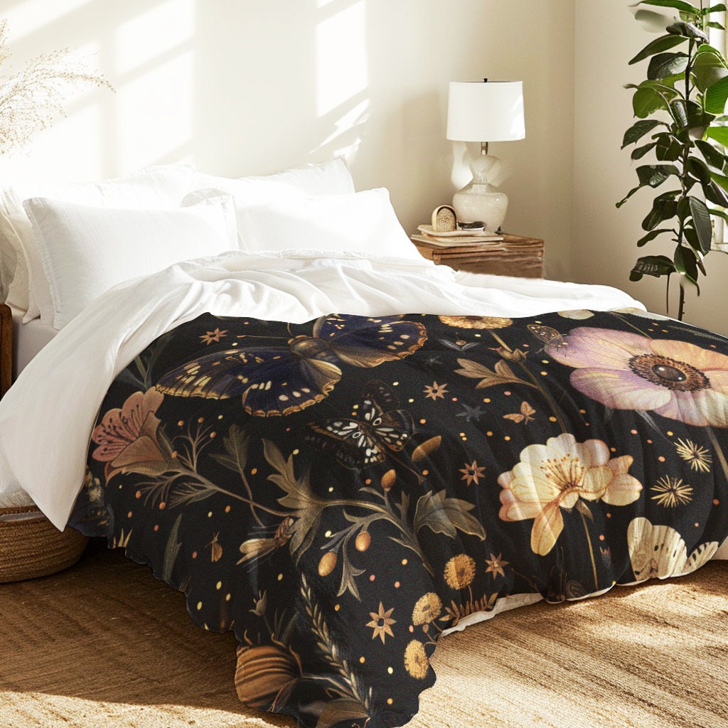 Enchanting Night Garden Whimsical Boho Duvet Cover - Etsy