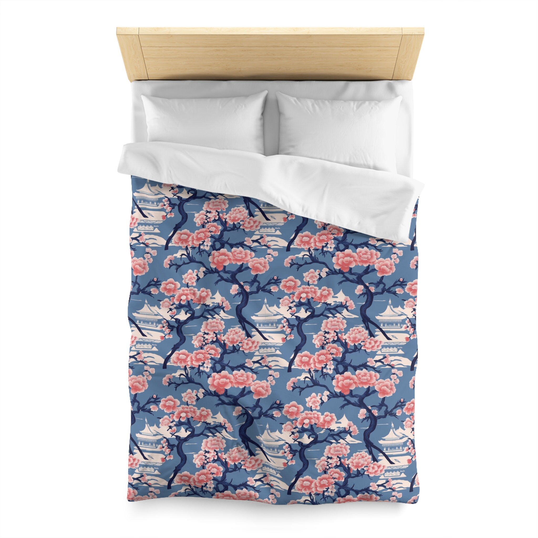 Traditional Japanese Kimono Print With Sakura Pattern Duvet Cover - Etsy