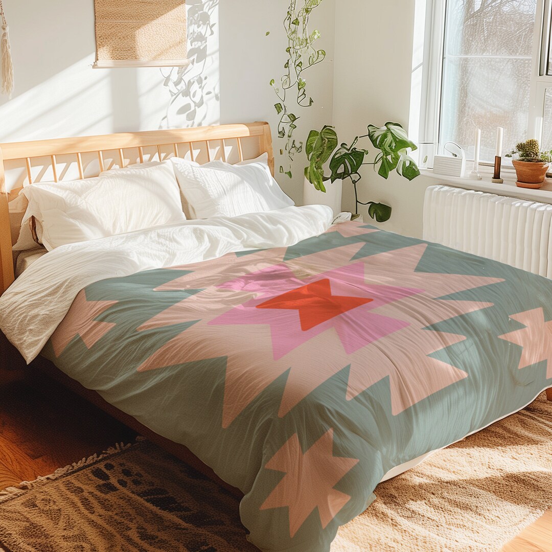 Navajo Design Modern Southwest Sage Green Duvet Cover - Etsy