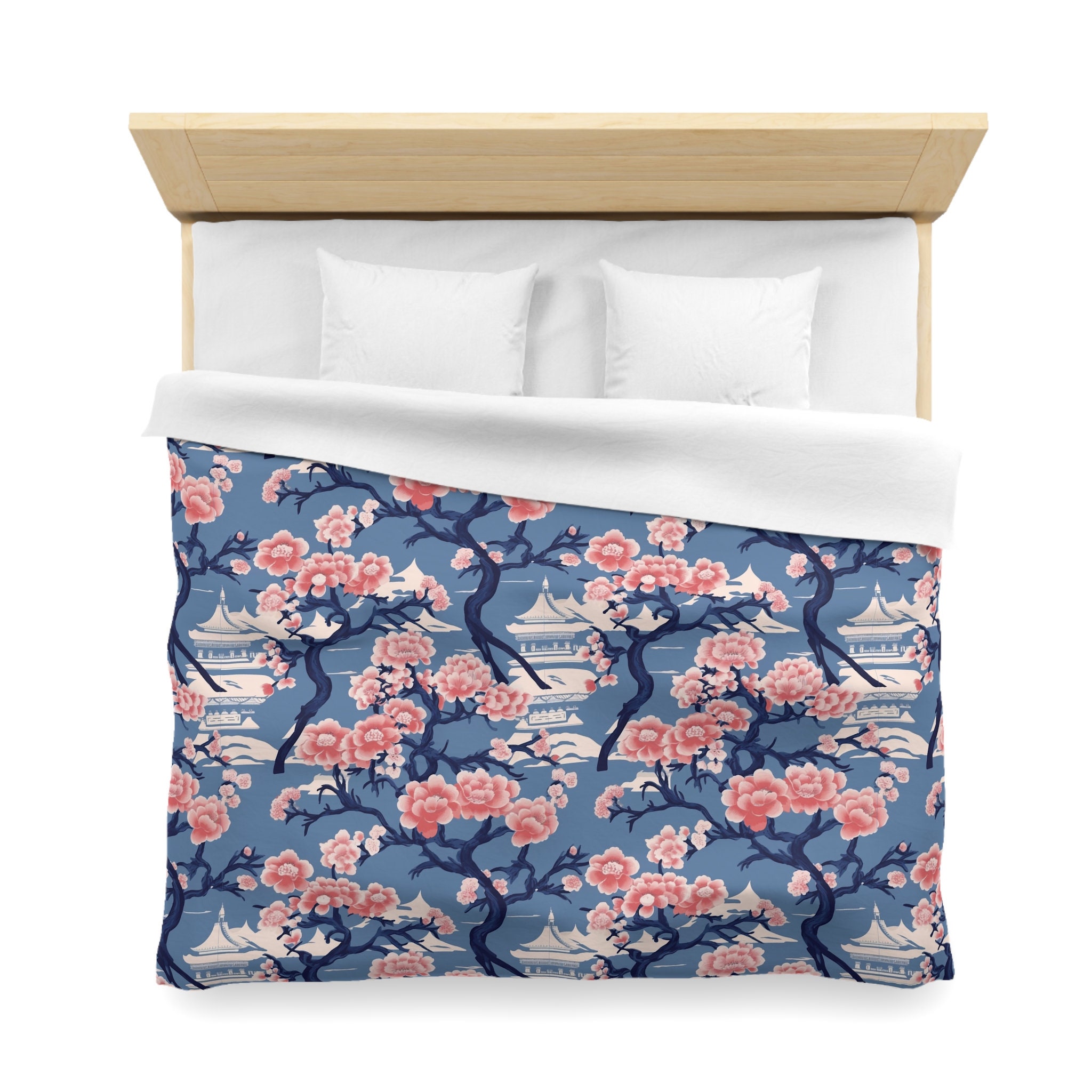 Traditional Japanese Kimono Print With Sakura Pattern Duvet Cover - Etsy