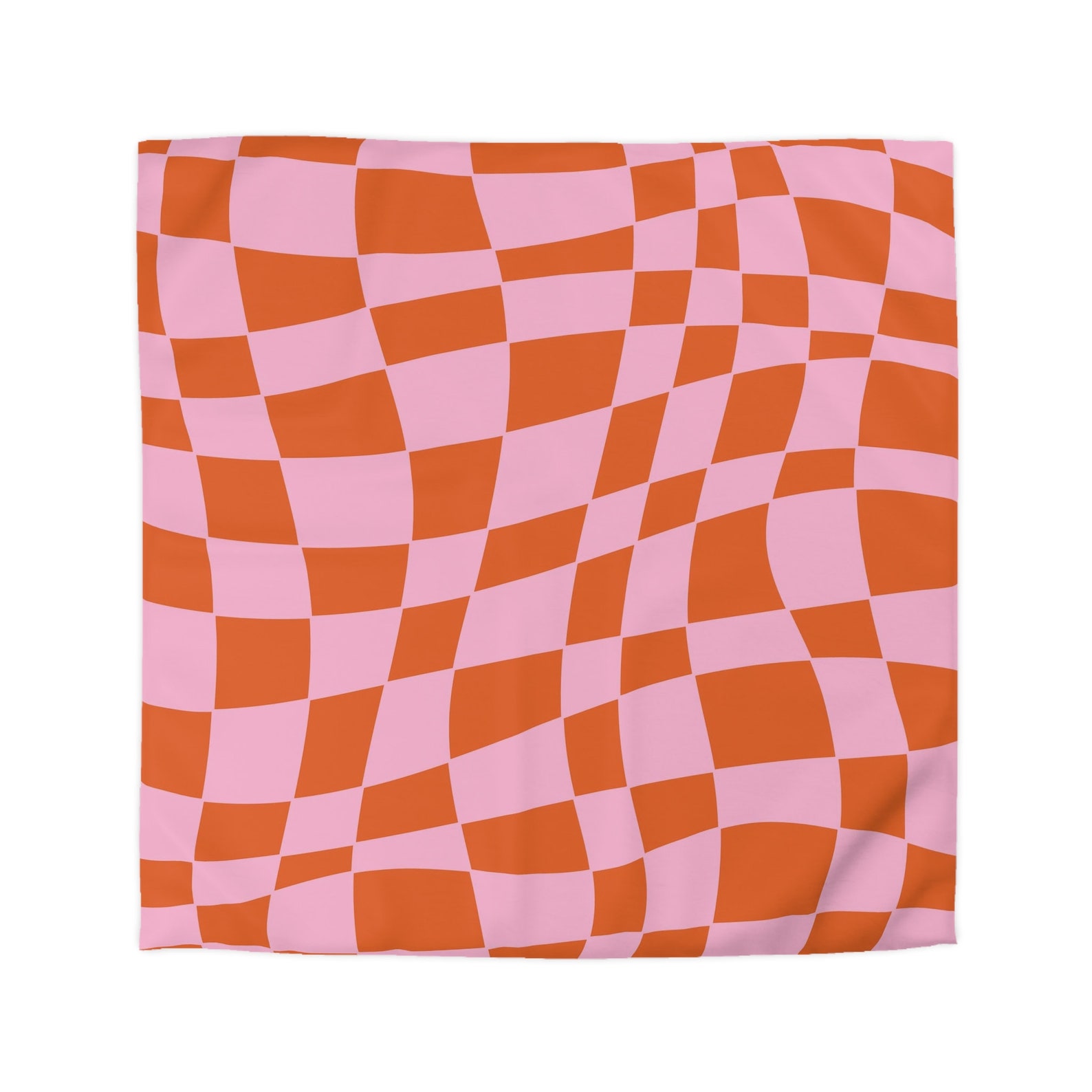 Retro Groovy Checkers Pink and Orange Duvet Cover - Etsy