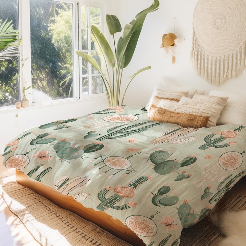 Cactus Bedding Queen - Etsy