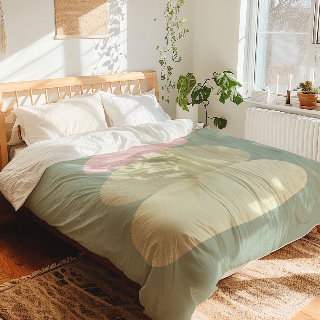 Zen Stones on Sage Green Duvet Cover Abstract Modern Bedding - Etsy