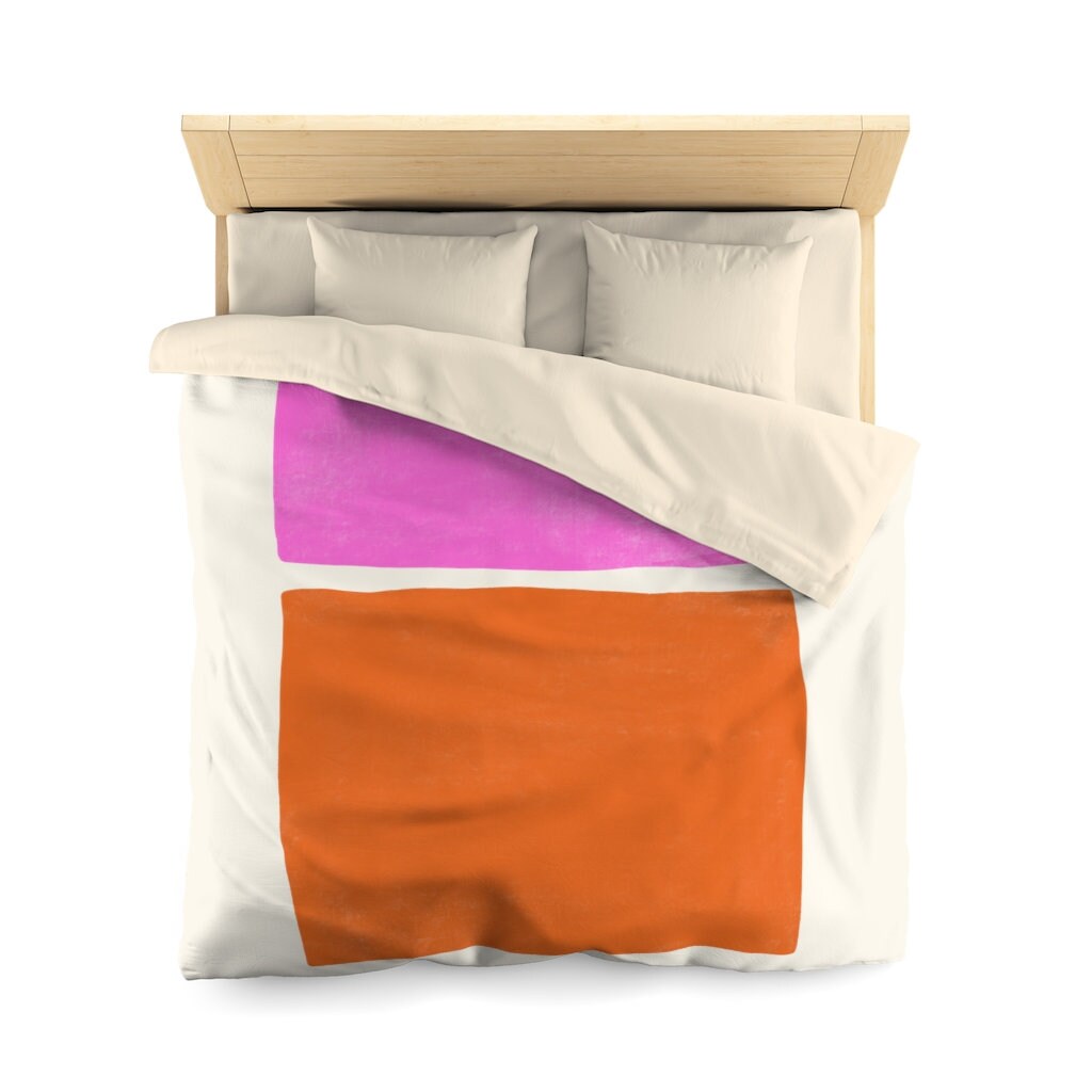 Burnt Orange and Pink Color Block Duvet Cover Burnt Orange Duvet Cover ...