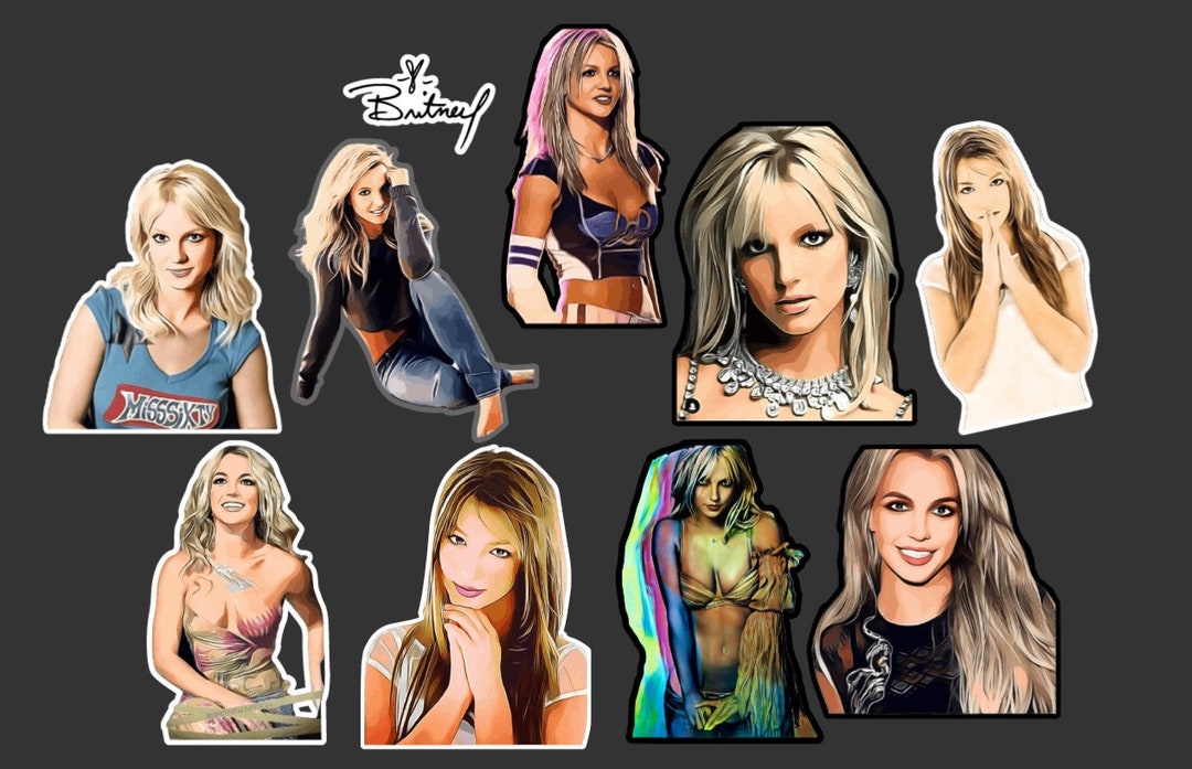 Britney Spears Stickers Set #9 | Freebritney Collection | 3" Stickers | Cartoon Britney Stickers ...