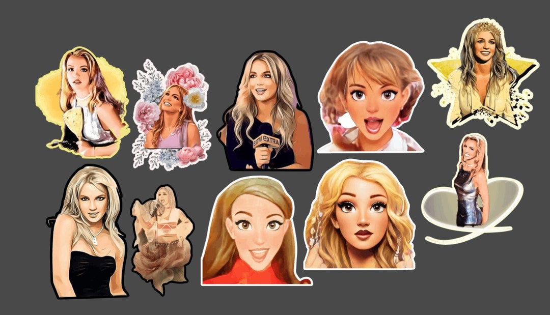 Britney Spears Stickers Set #7 | Freebritney Collection | 2.5" Stickers | Cartoon Britney ...