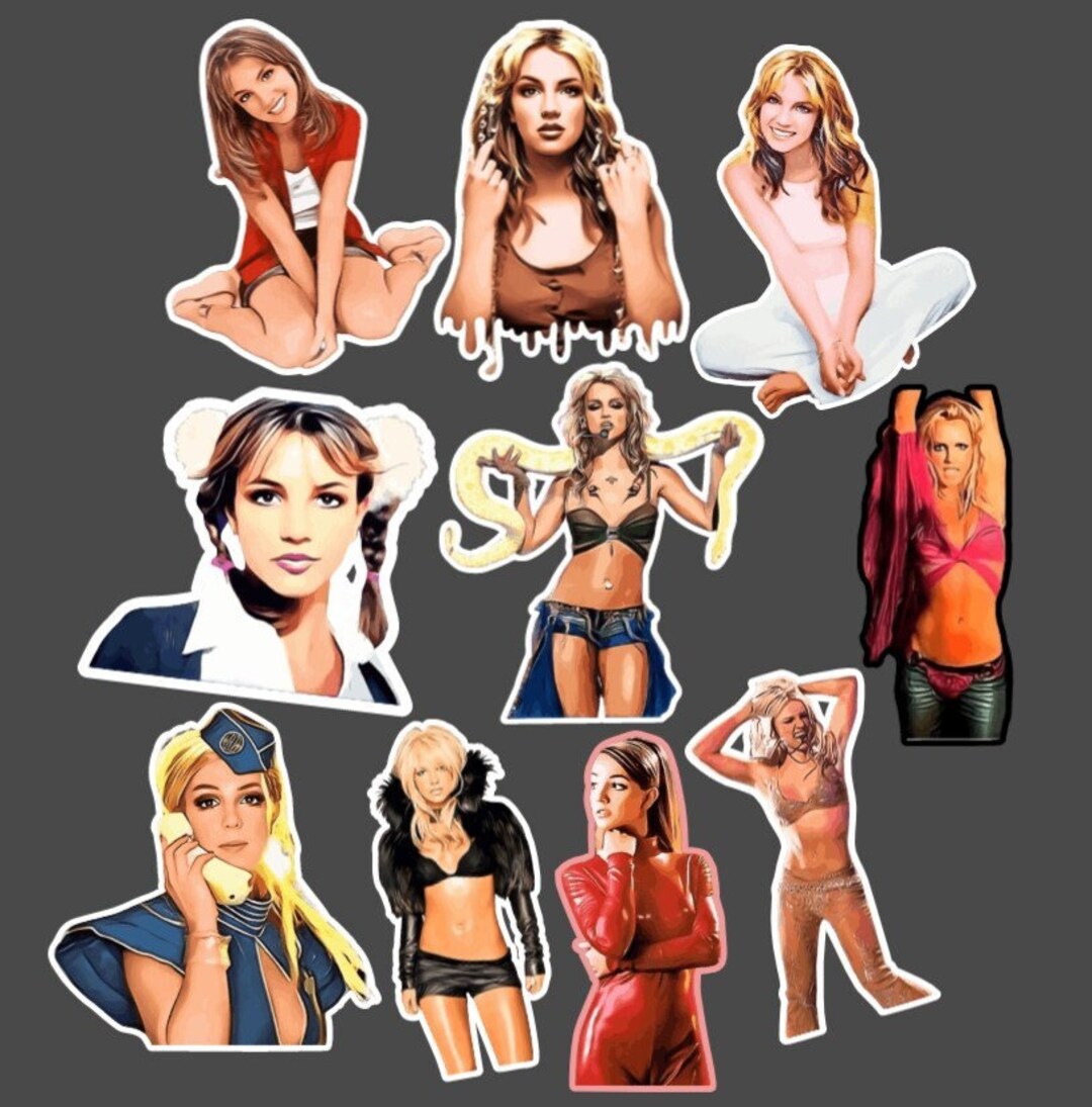 Britney Spears Stickers Set 1 Freebritney Collection 3 Stickers Cartoon Britney Stickers Britney ...