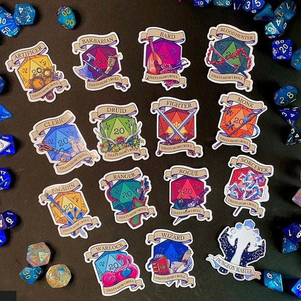 Dnd Class Stickers - Etsy