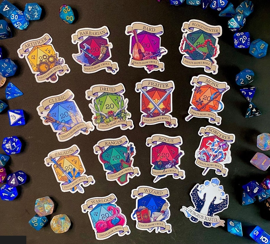 D&D Classes Sticker Set - Etsy