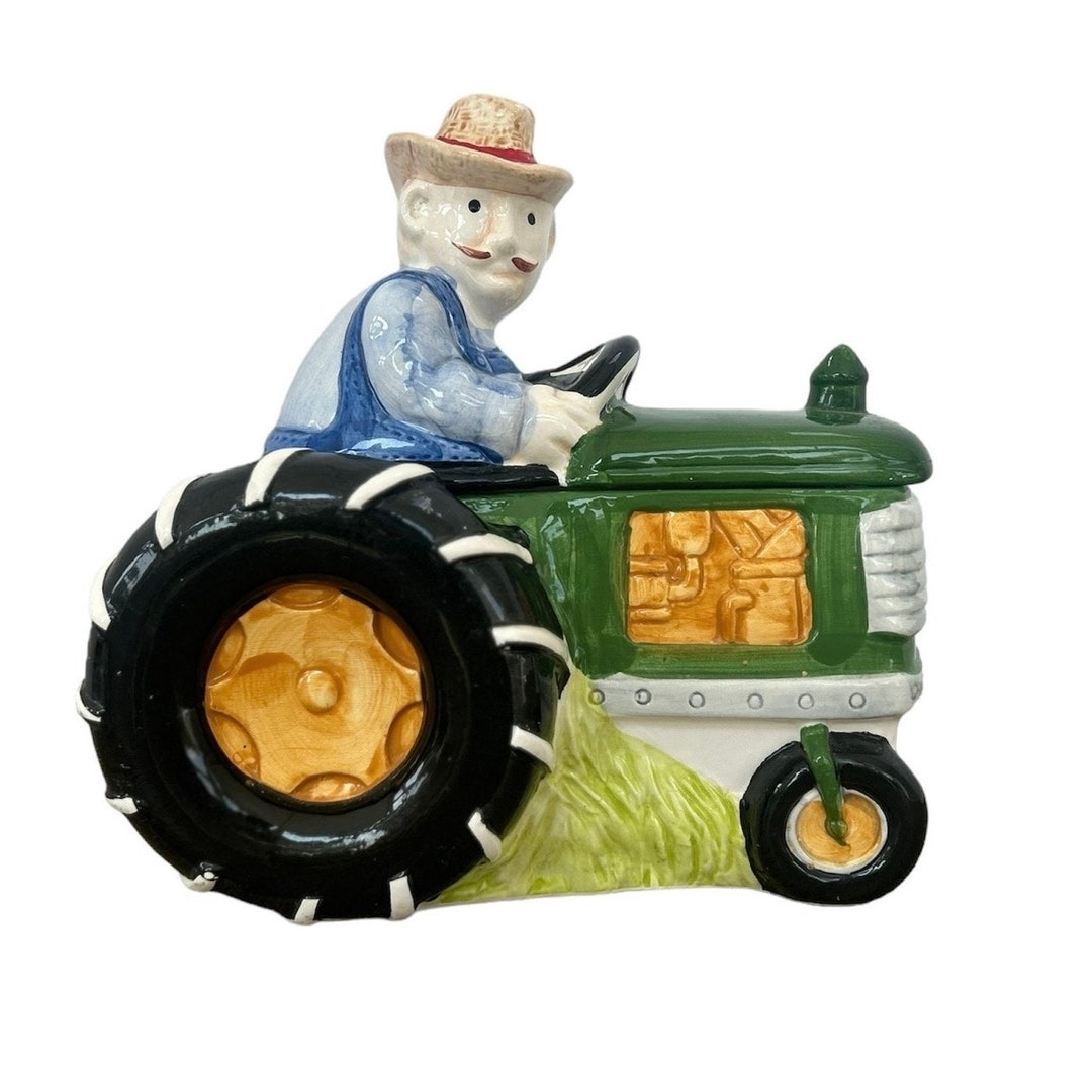 AMC NY Farmer on a Tractor Ceramic Cookie Jar With Music - Etsy