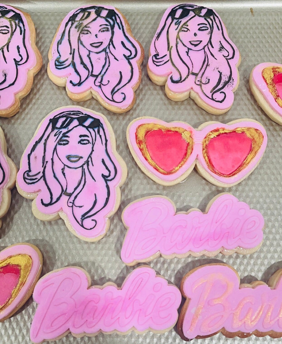 Barbie Theme Decorated Sugar Cookies, Let’s Party Sugar Cookies, Barbie ...