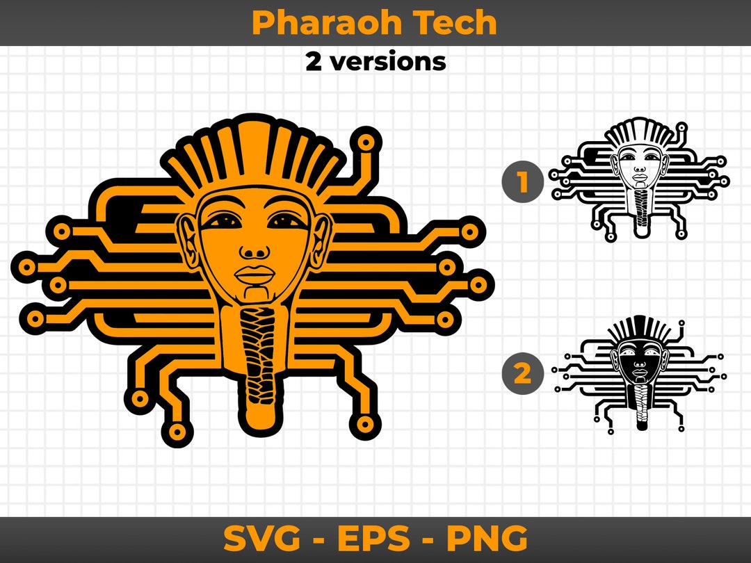 Pharaoh Tech / King Robotics Logo Clipart SVG EPS PNG / - Etsy