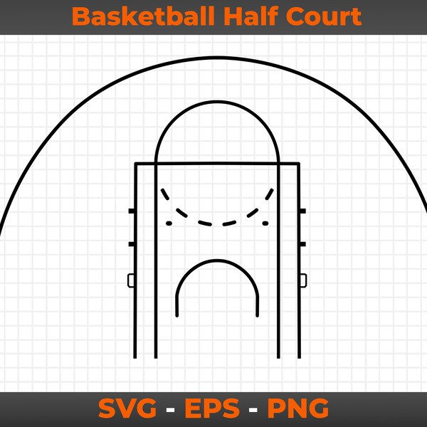 Basketball Half Court Svg - Etsy