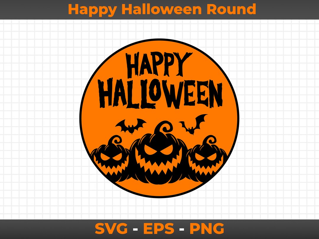 Happy Halloween Circle / Graphic Logo Clipart SVG EPS PNG - Etsy