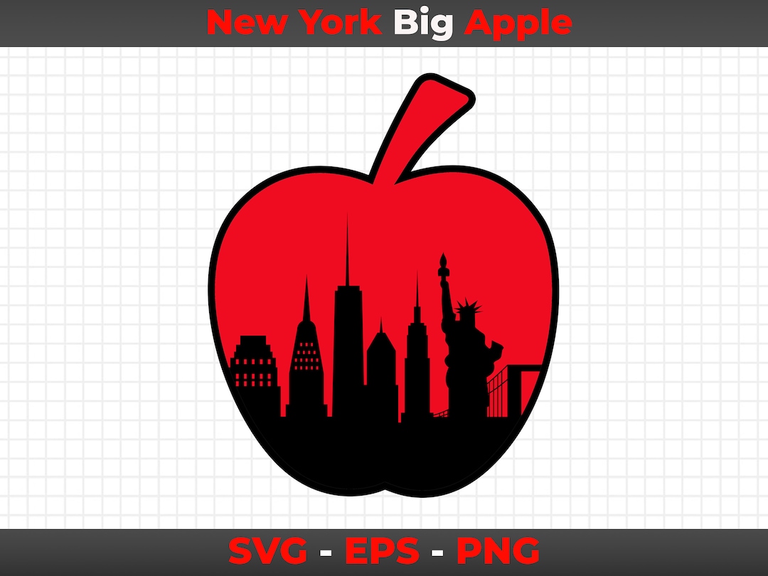 New York Big Apple / Graphic Logo Clipart SVG EPS PNG / - Etsy