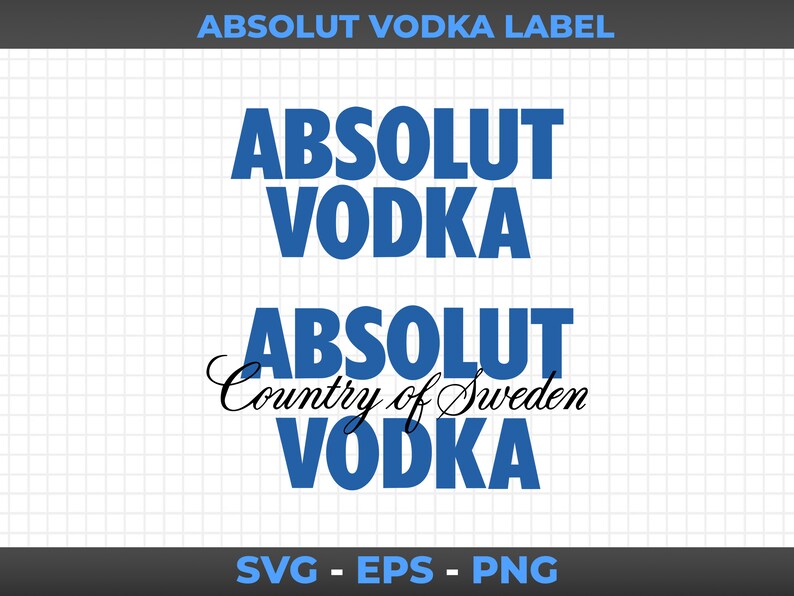 Absolut Vodka Label / Graphic, Clipart, SVG, EPS, PNG / Cut Files for ...