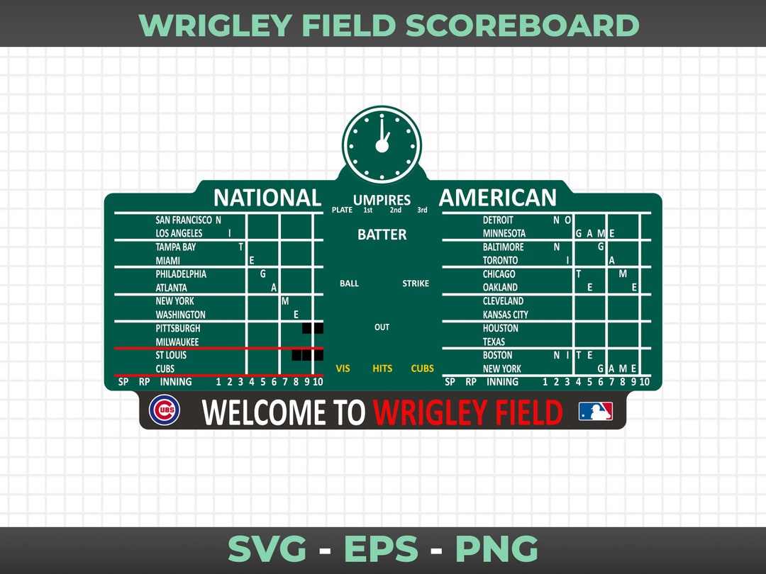 Wrigley Field Scoreboard / Graphic, Logo, Clipart, Cut Files / SVG, EPS ...