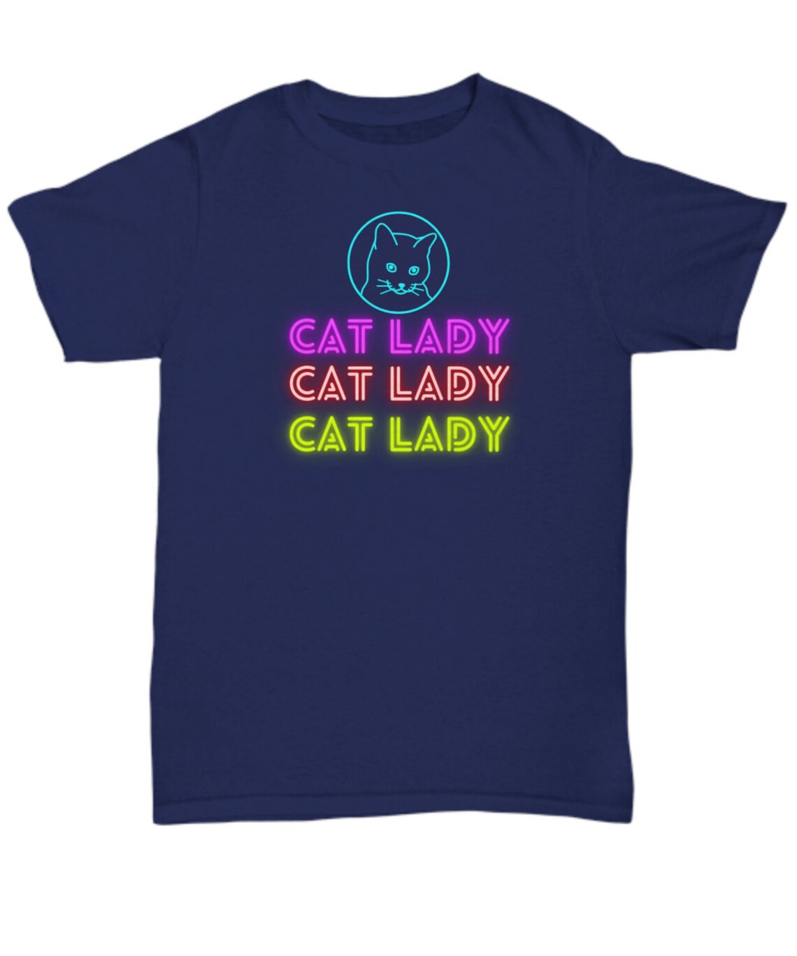 Cat Lady Neon T-shirt - Etsy
