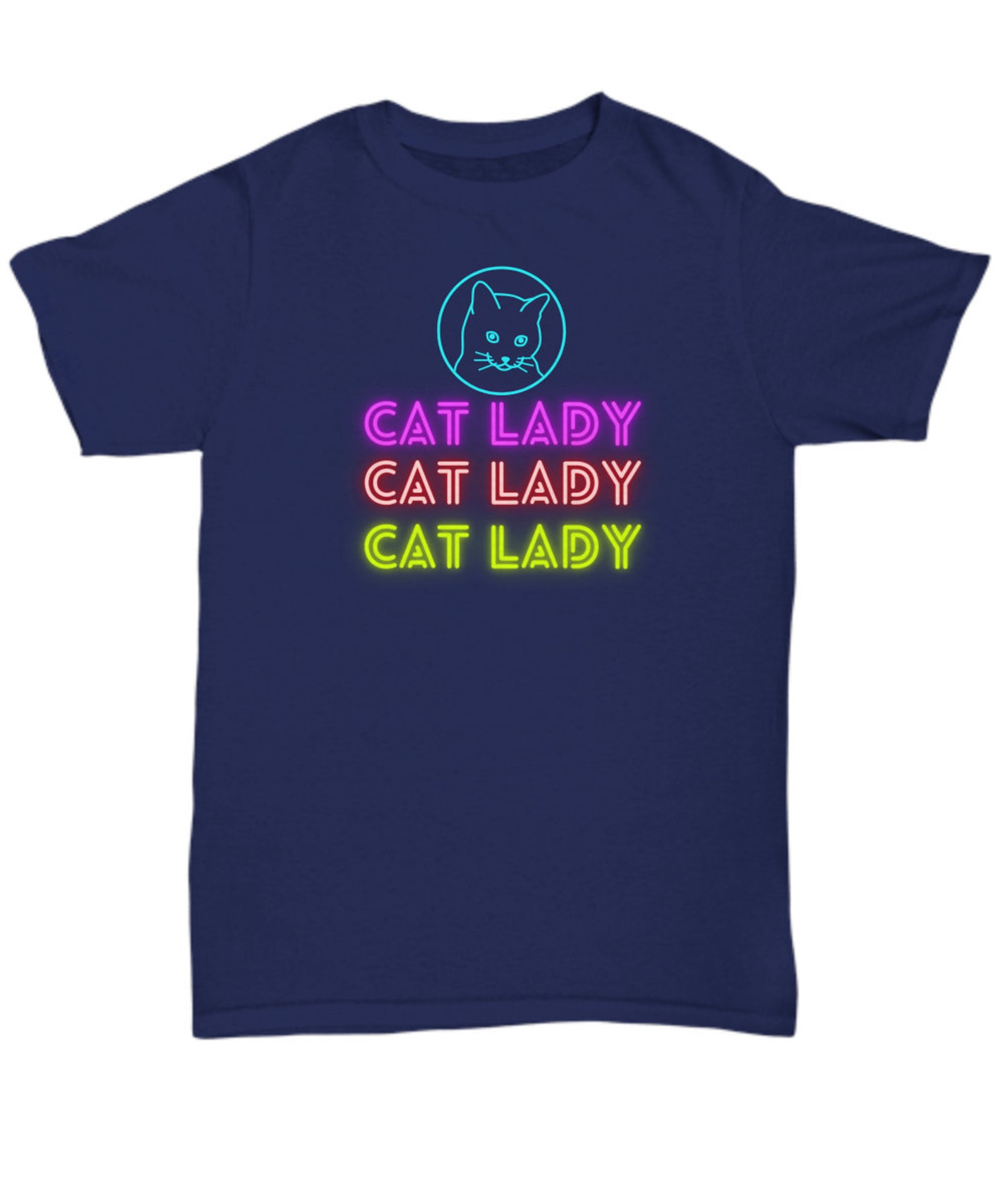 Cat Lady Neon T-shirt - Etsy