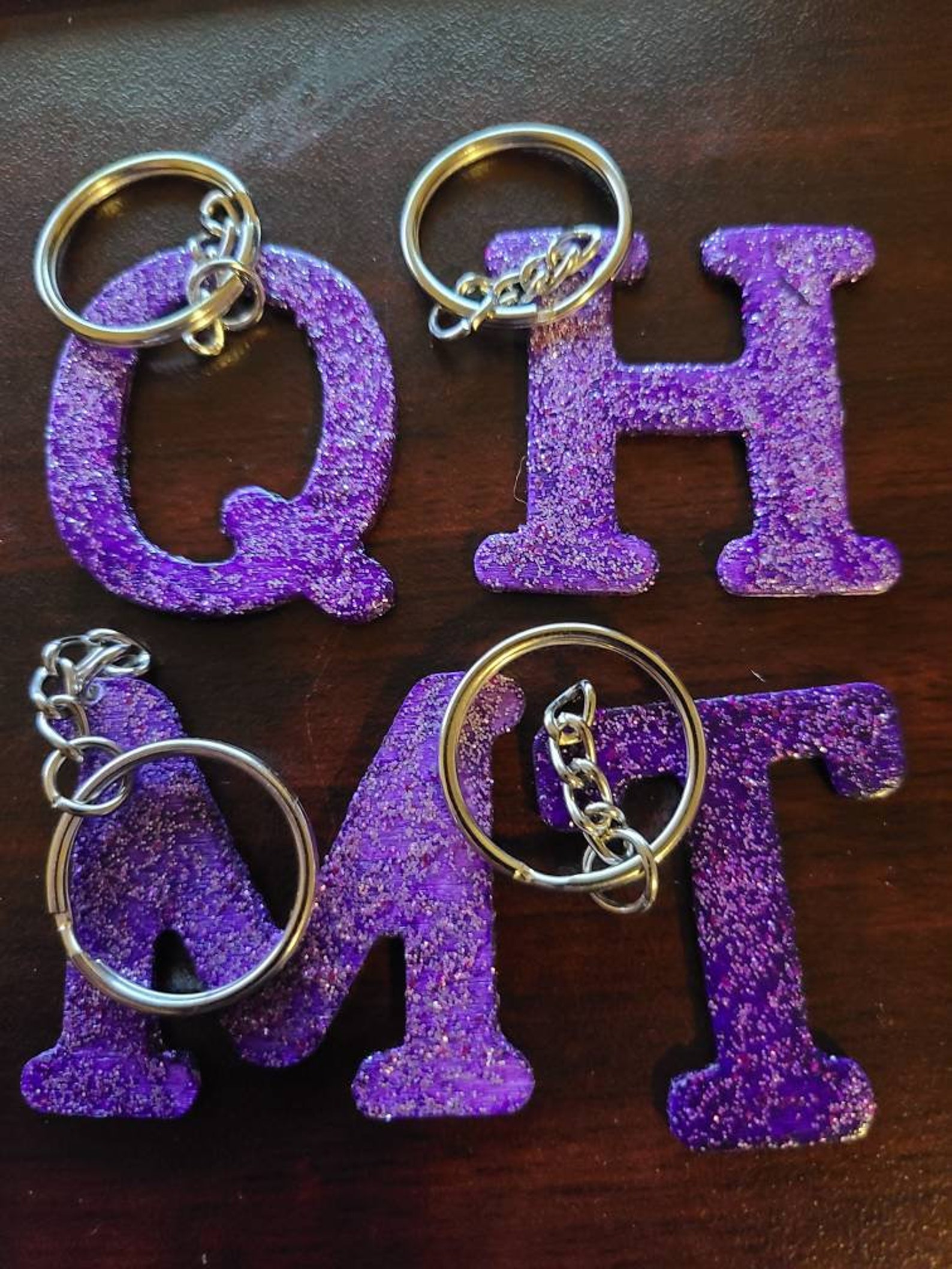 Name Initial Keychain Glitter English Alphabet Keyring Art - Etsy.de
