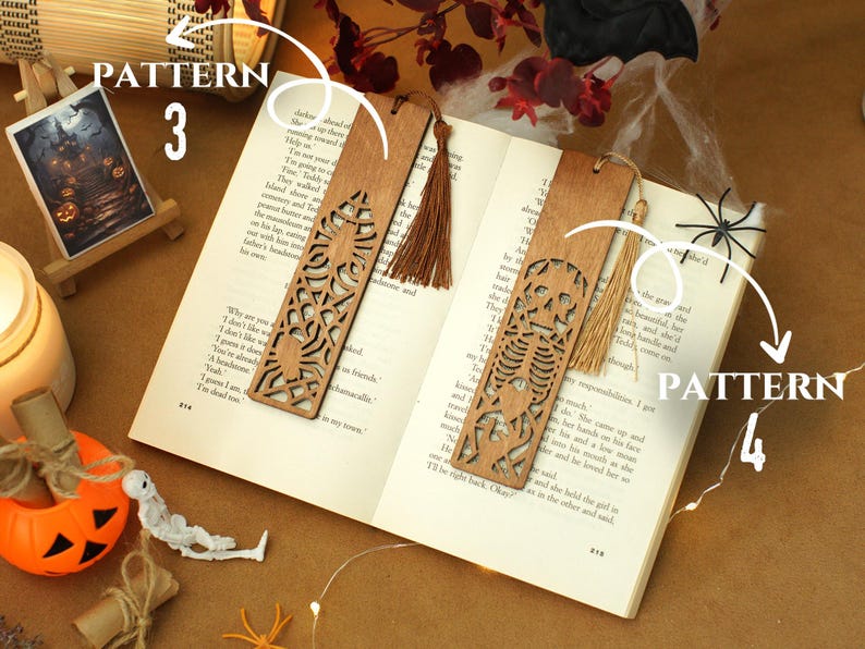 Cute Wood Bookmark Personalized, Custom Halloween Bookmark With Tassel ...