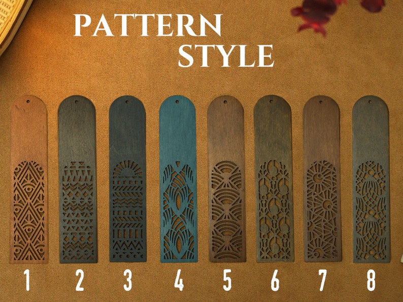 Cute Wooden Bookmarks in 8 Tribal Patterns, Engraved Monogram Wood ...