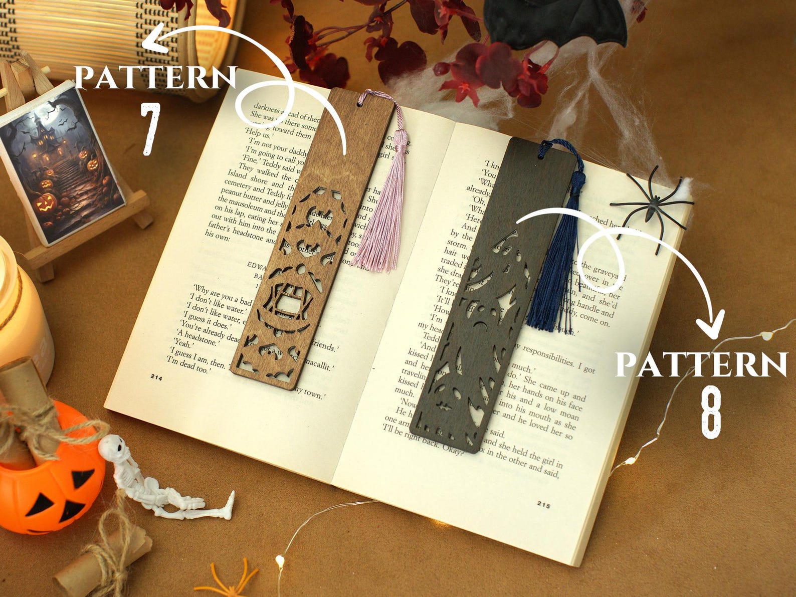 Cute Wood Bookmark Personalized, Custom Halloween Bookmark With Tassel ...