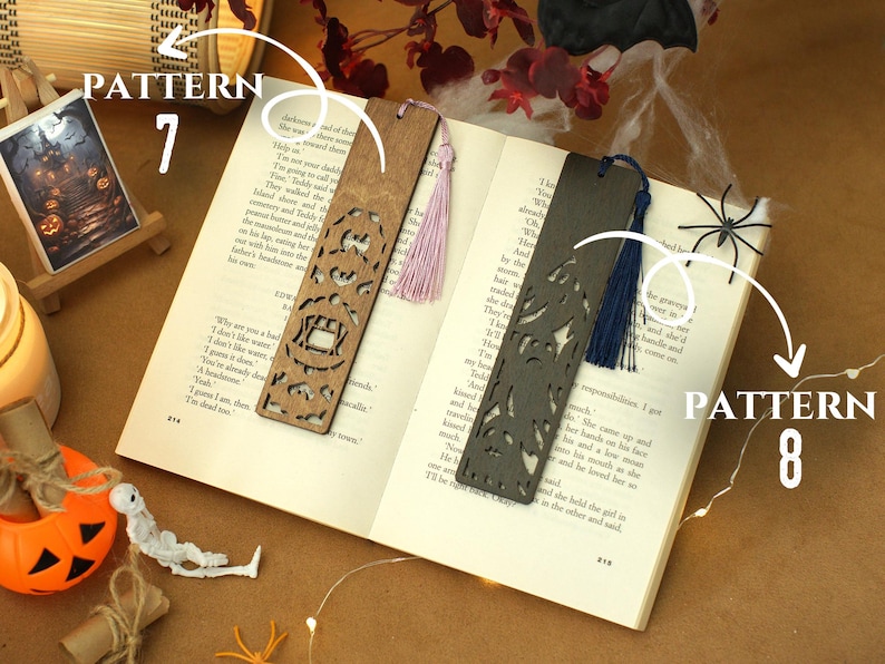 Cute Wood Bookmark Personalized, Custom Halloween Bookmark With Tassel ...