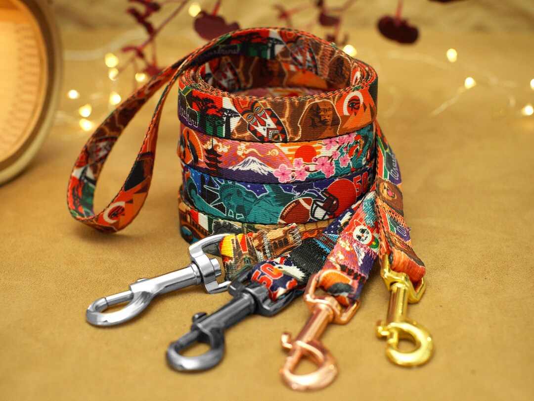 Custom Travel-themed Dog Leashes, Durable Nylon Pet Leash With Japanese ...