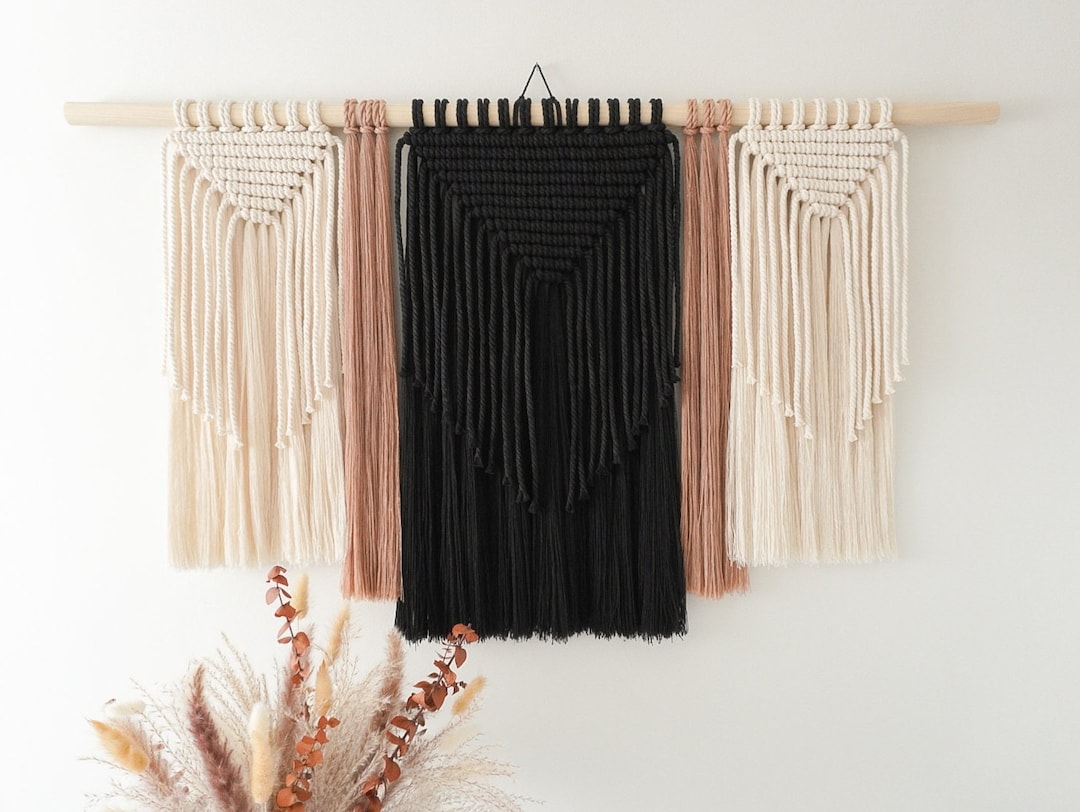 Large Geometric Macrame Wall Hanging, Earth Tone Eco-friendly Decor - Etsy