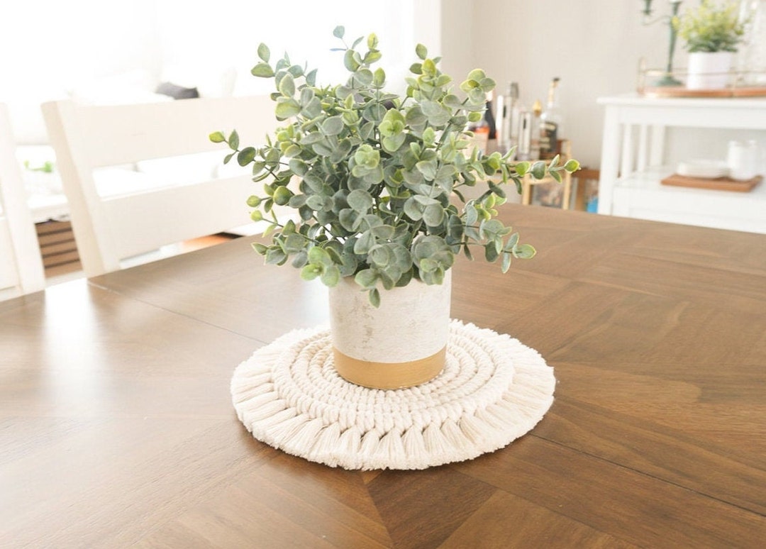 Boho Macrame Trivet, Eco-friendly Hot Plate Holder - Etsy