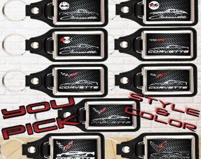 Personalized Keychain Corvette Style You Pick Color and Style Single ...