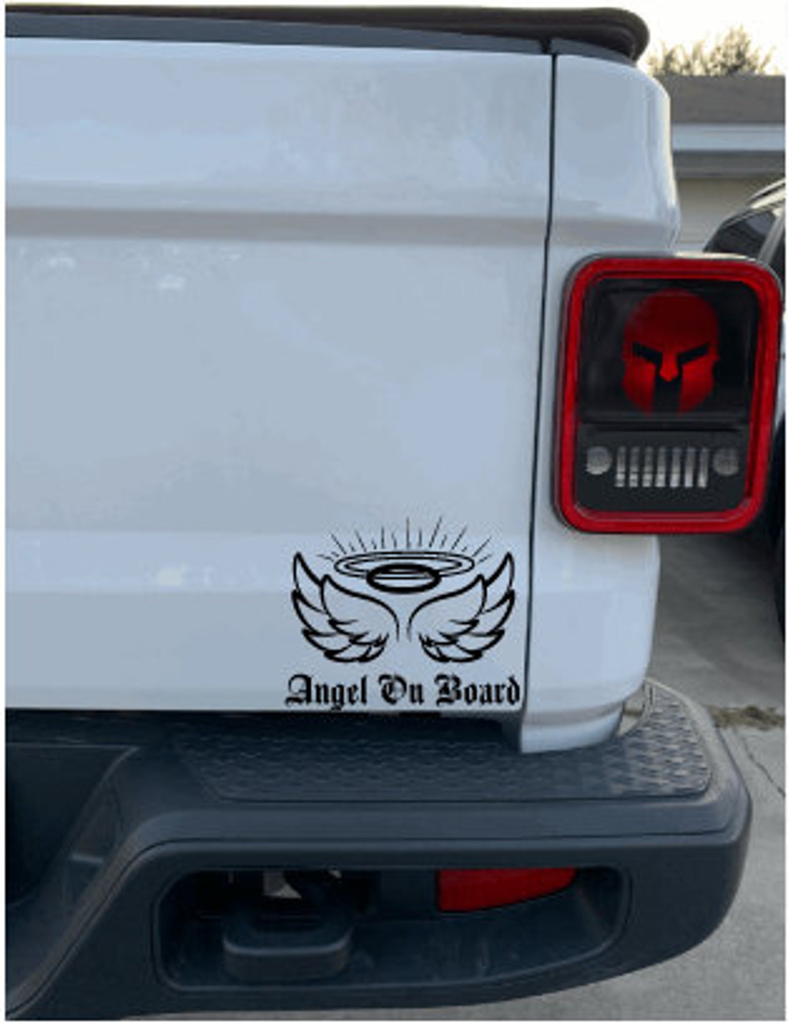 Vinyl Decal Angel on Board Angel Wings With Halo & Script Vinyl Decal ...