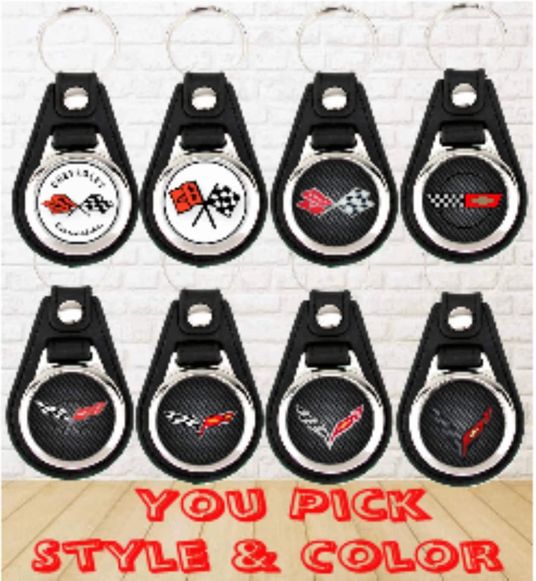 Personalized Keychain Corvette Style You Pick Style & Color Single ...