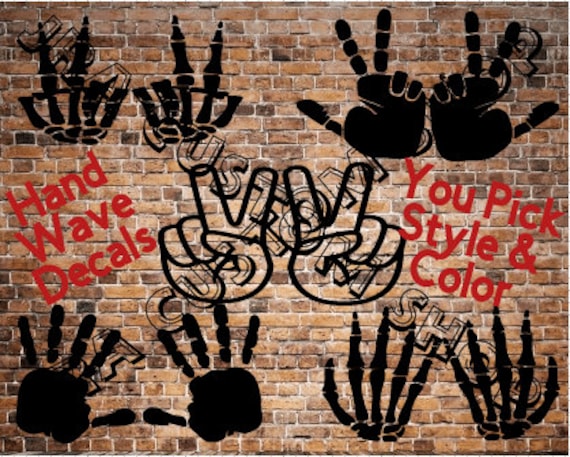 Hand Wave Decal You Pick Style & Color Vinyl Hand Wave Decal - Etsy
