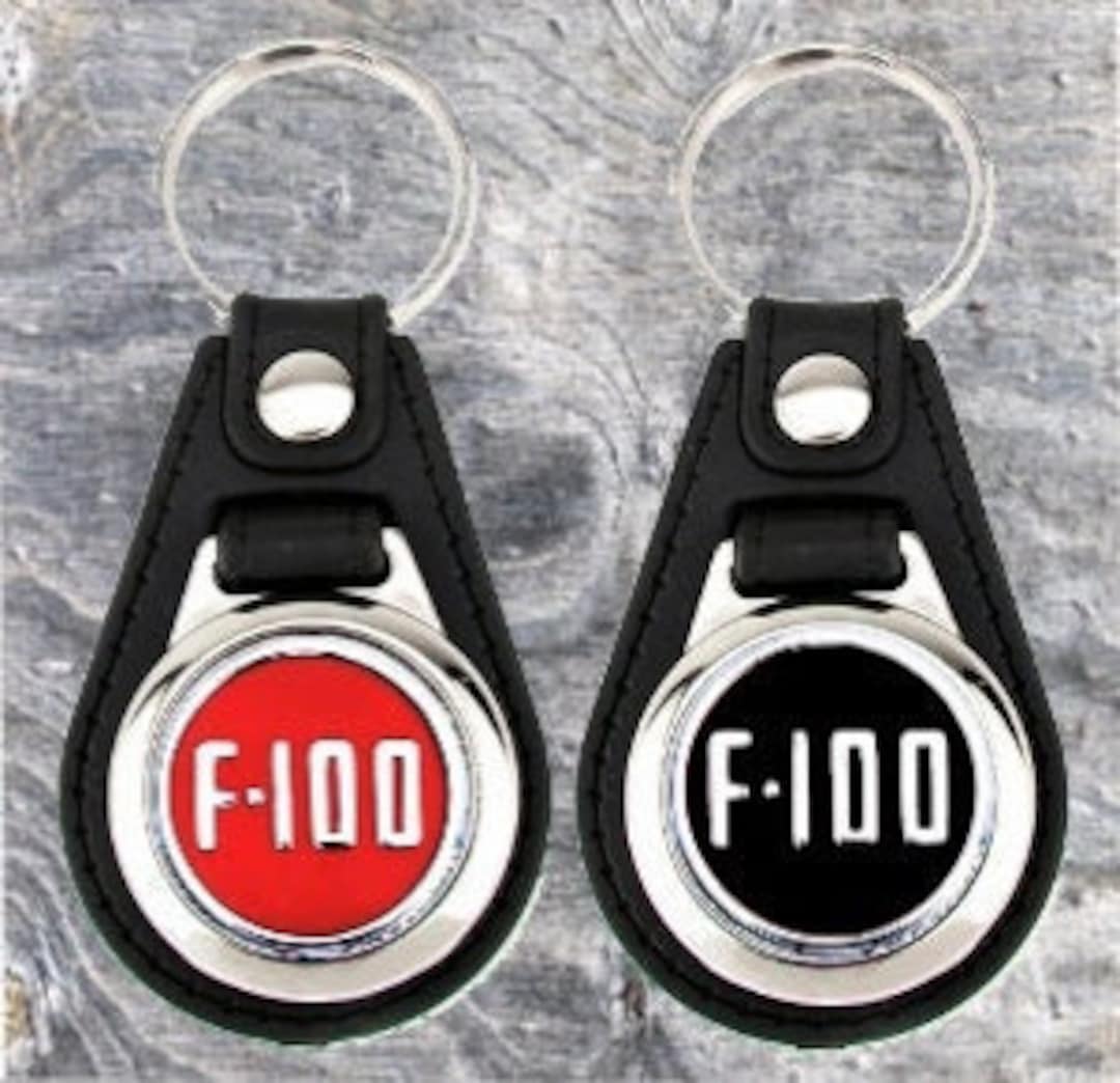 Keychain F100 Style Single Sided Round Classic F100 Look Truck Keyring ...