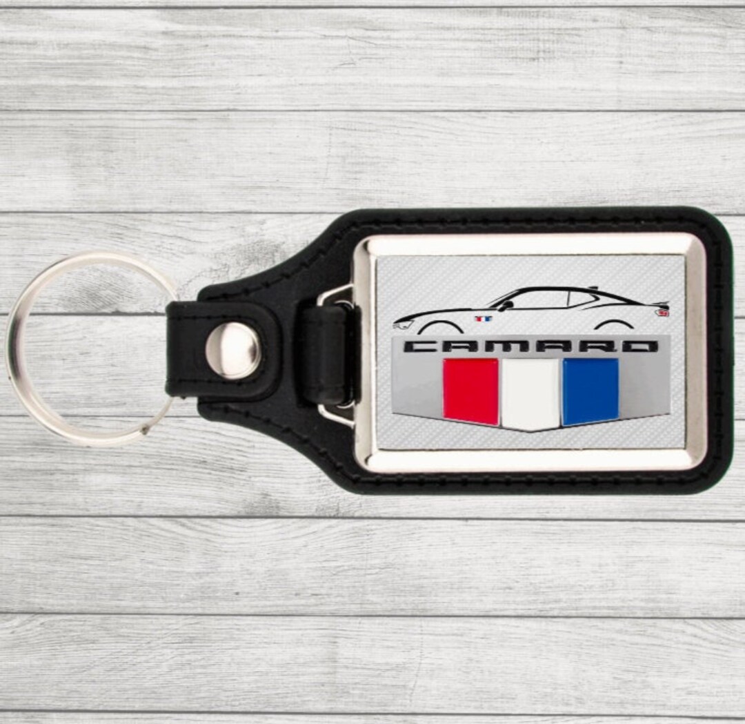 Personalized Camaro Keychain Single Sided Rectangle Camaro Style ...