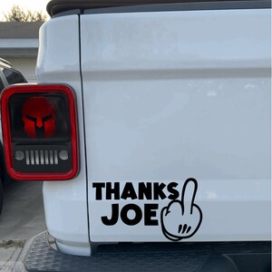 Funny Vinyl Decal Thanks Joe Vinyl Decal Car Truck Van SUV Mug - Etsy