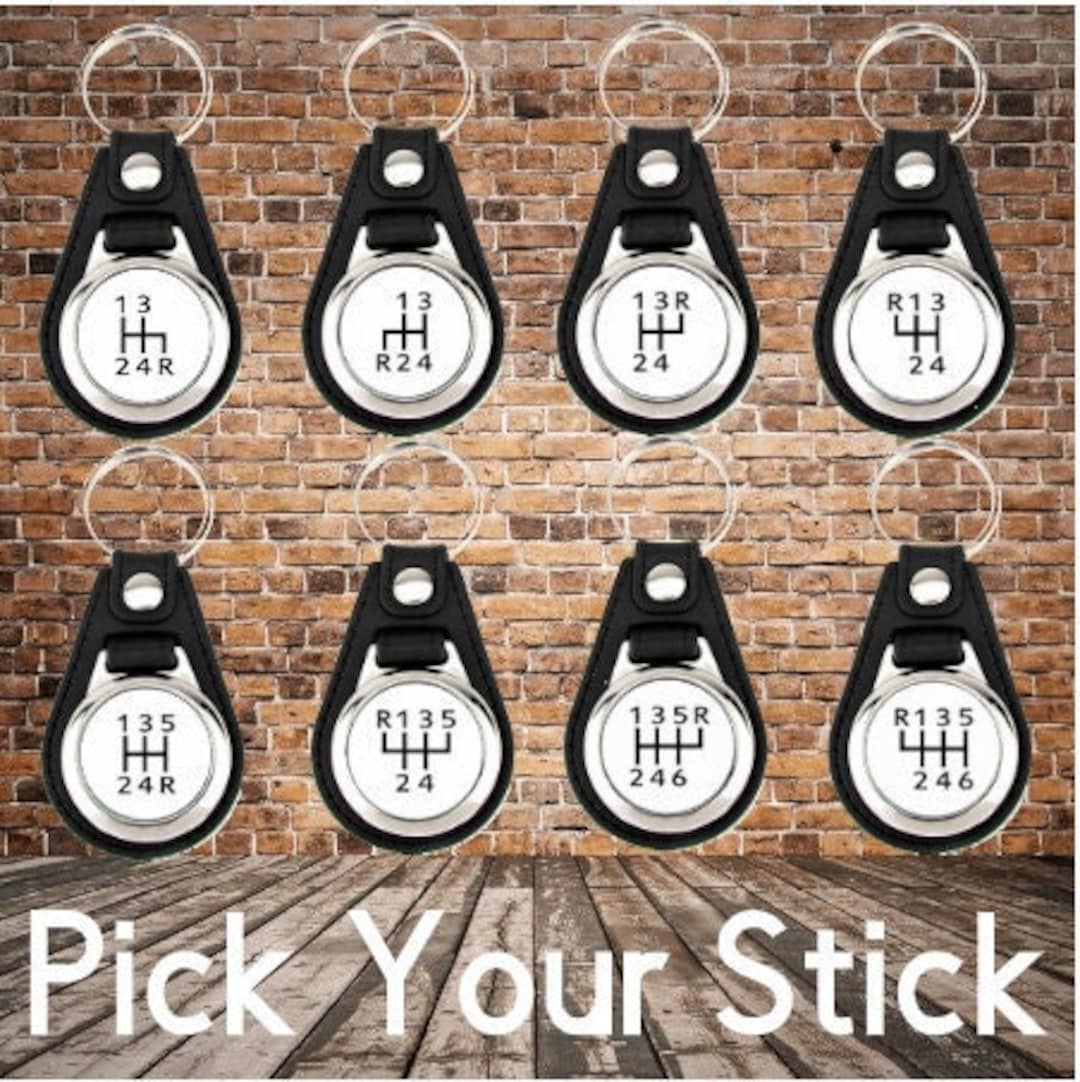 Shifter Keychain Pick Your Stick White Shifter Ball Style Single Sided ...