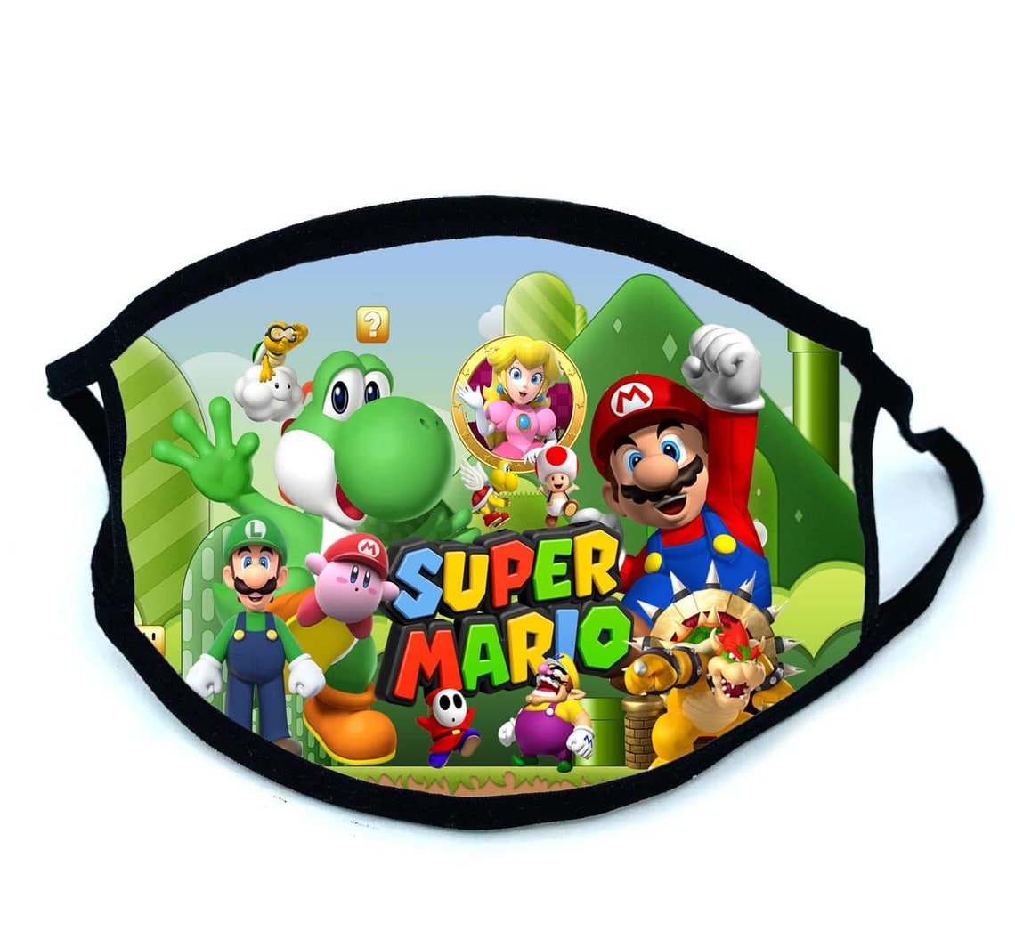 Super Mario Nintendo Face Mask Reusable Double Layer | Etsy