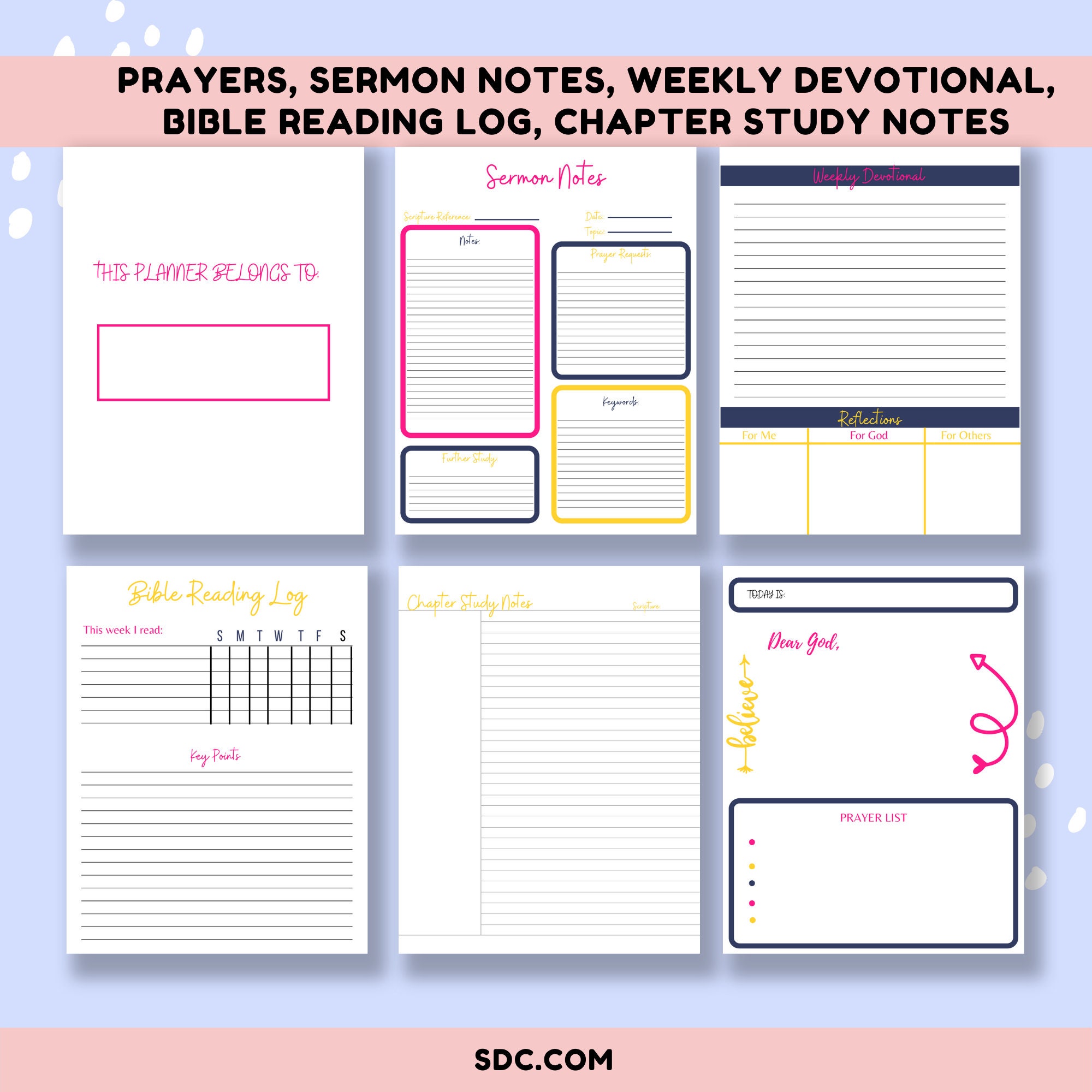 Sermon Printable Planner.sermon Letter Size Planner. Sermon Notes ...