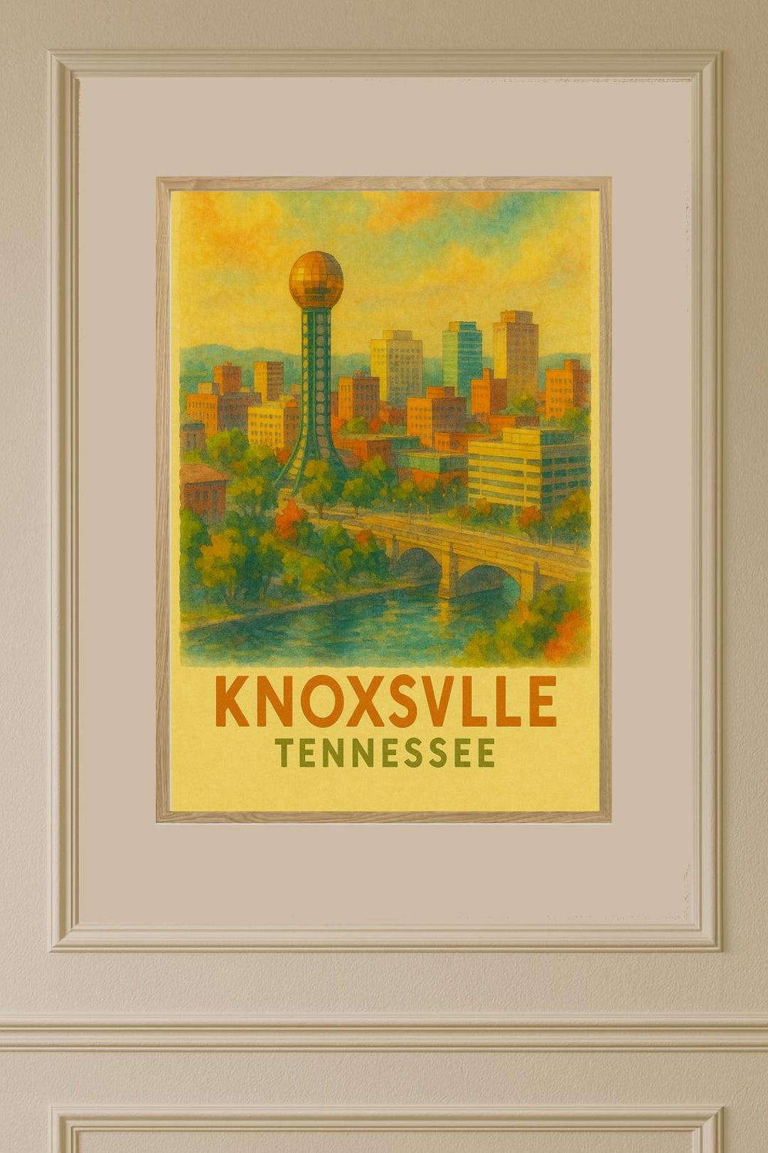 Knoxville, Tennessee Watercolor Panorama Poster Print - Perfect Wedding ...