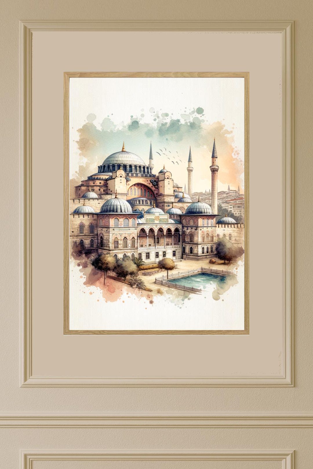 Topkapi Palace Watercolor Poster Print - Istanbul Travel Wall Art ...